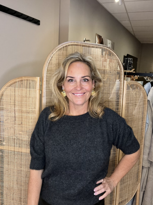 Six Ames, Moi Vaskebjørn Strikbluse, Mørkegrå Meleret - Vogelius Glow