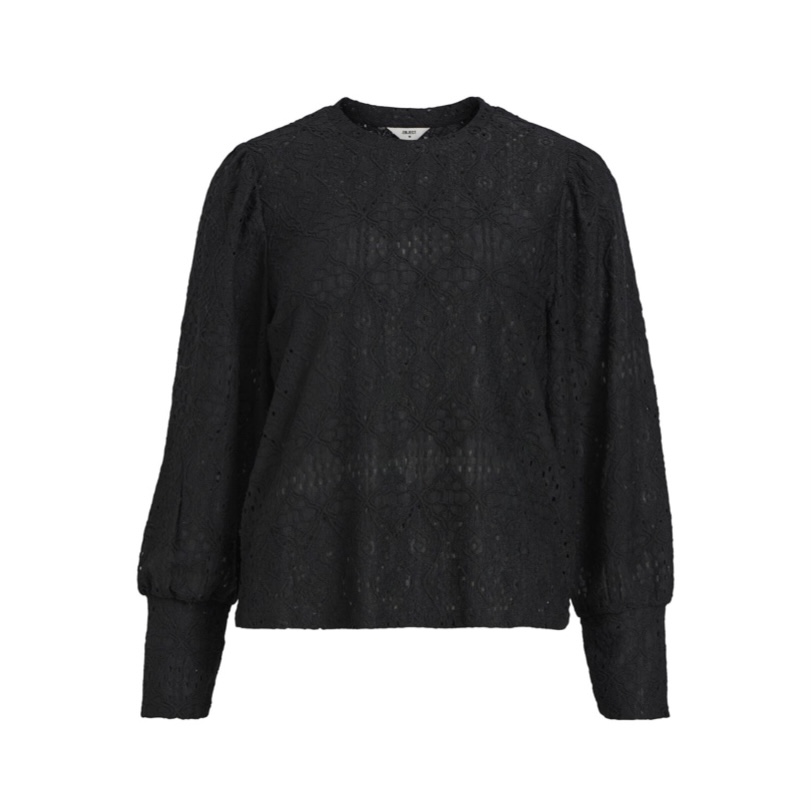 Object Feodora Langærmet Bluse Sort - Vogelius Glow